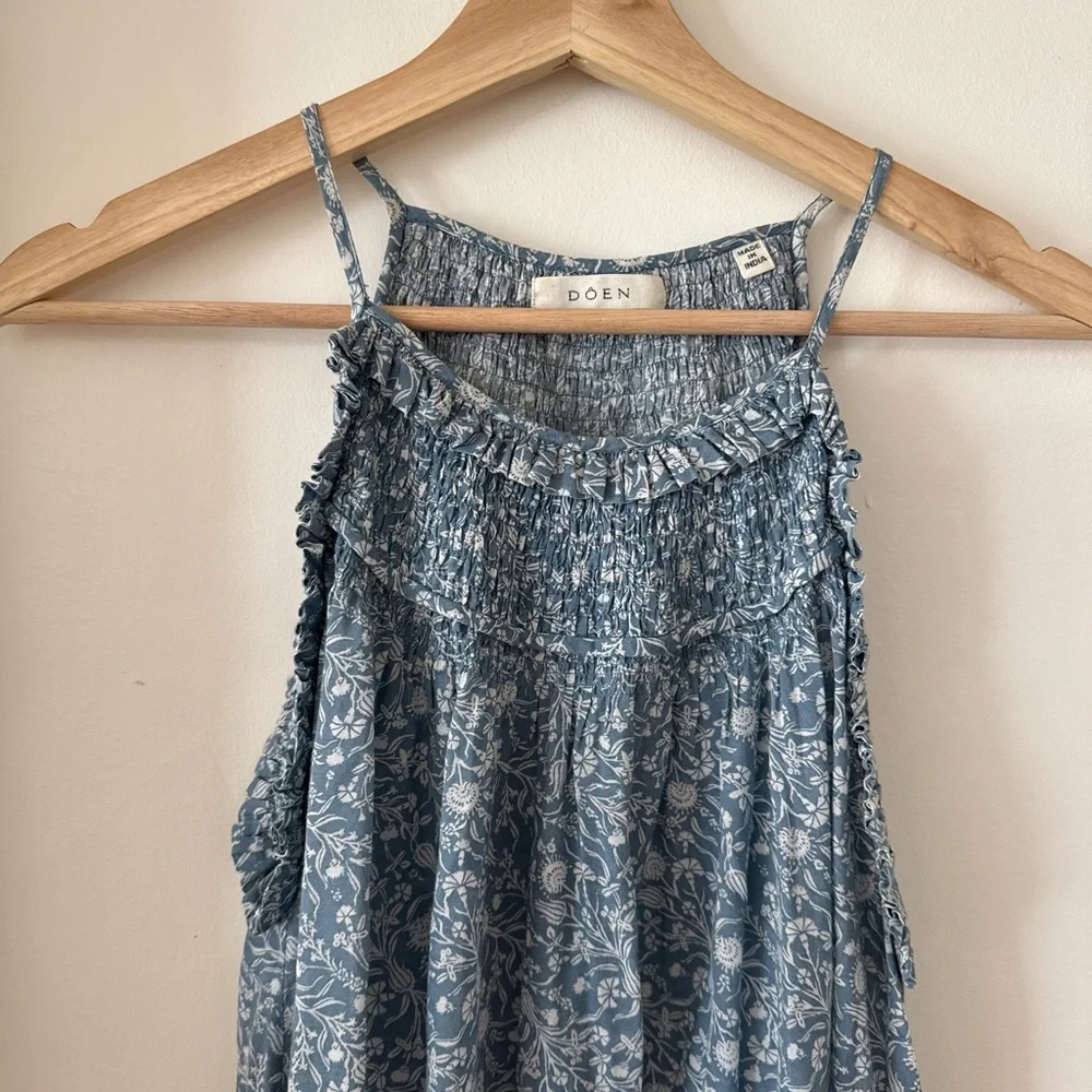 Doen | Dresses | Den Blue Floral Maxi Dress | Poshmark